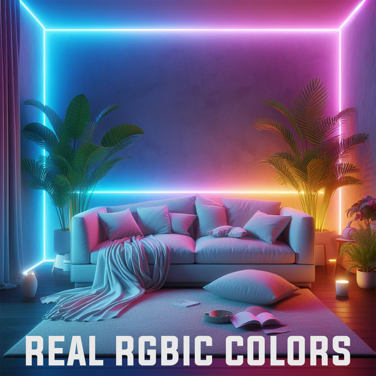 NeonBlink RGBIC LED Strip Kit With Music Sync & App Support - WS2811